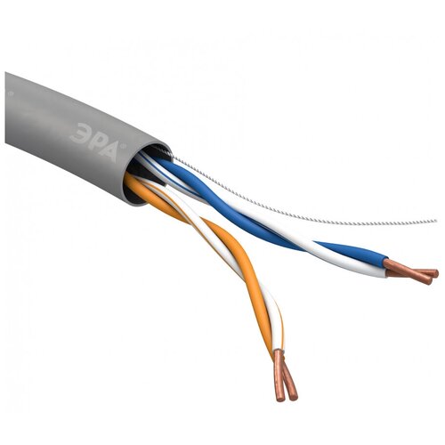 Кабель UTP 2x2x24 AWG Cat5e CU PVC 305м ЭРА Б0044428 (упак.305 м.)