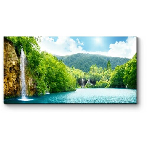 Модульная картина Водопад в лесах Хорватии 40x20