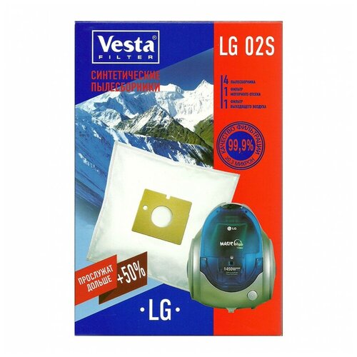 Vesta filter Синтетические пылесборники LG 02S, 4 шт.