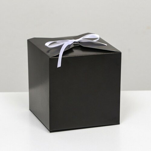 Коробка складная, квадратная, черная, 12 х 12 х 12 см,(10 шт.)