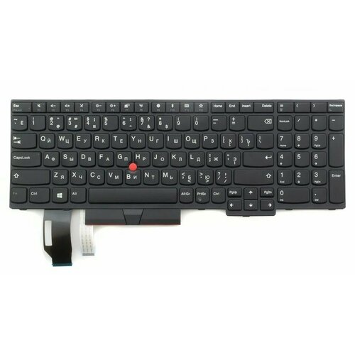 Клавиатура для Lenovo ThinkPad Edge E590 черная с черной рамкой со стиком