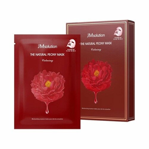 Успокаивающая маска для упругости кожи с пионом JMsolution The Natural Peony Mask Calming 30мл х 10шт