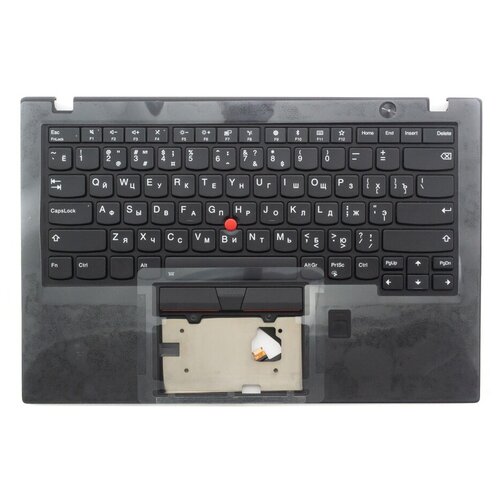 Клавиатура (топ-панель) для ноутбука Lenovo ThinkPad X1 Carbon 6th Gen черная с черным топкейсом