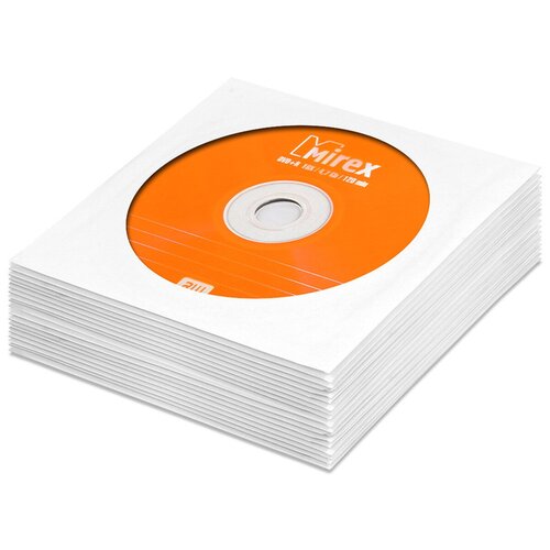 Диск Mirex DVD+R 4,7Gb 16x в бумажном конверте с окном, 20 шт.