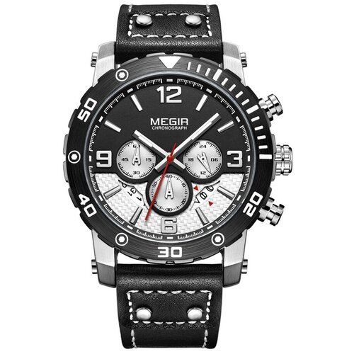 Наручные часы Megir 2084G секундомер, мужские, черный