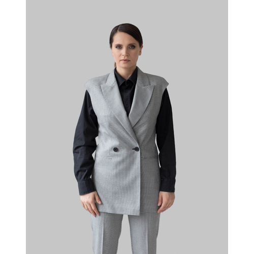 Пиджак LeNeS brand, размер 48, черный, белый
