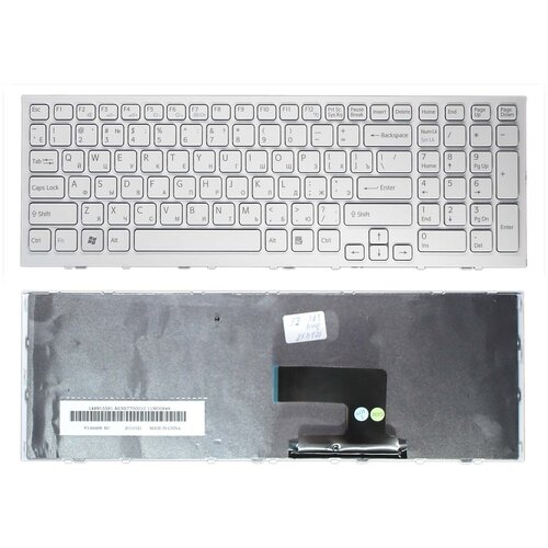 Клавиатура для ноутбука Sony Vaio VPC-EE белая с рамкой