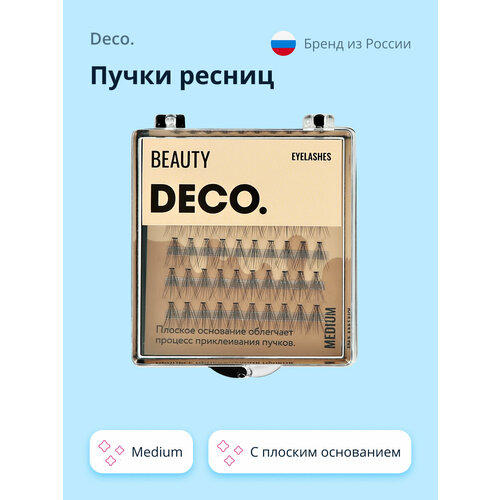 Пучки ресниц `DECO.` с плоским основанием (medium)