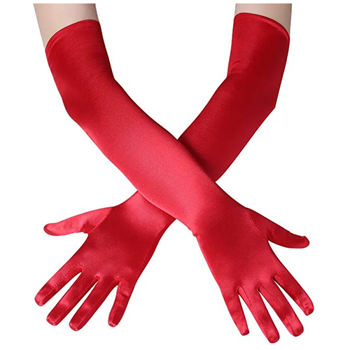 Карнавальные перчатки Красные, длина 40 см