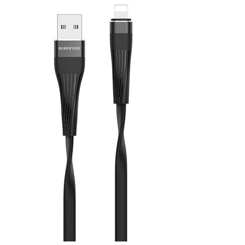 Кабель Borofone BU4 Aluminum Alloy USB to Lightning 2.4A 1.2 м, черный