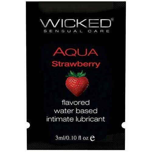 Лубрикант с ароматом клубники WICKED AQUA Strawberry - 3 мл.