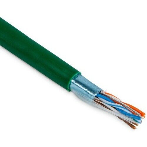 Rexant Кабель 01-0161 Кабель витая пара F UTP, CAT 5e, нг А -LSLTx 4х2х0,52мм, 24AWG, внутренний, зеленый, 305м