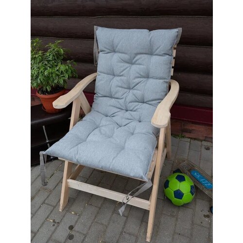 Подушка на стул рогожка 55x120 см. Цвет: серый