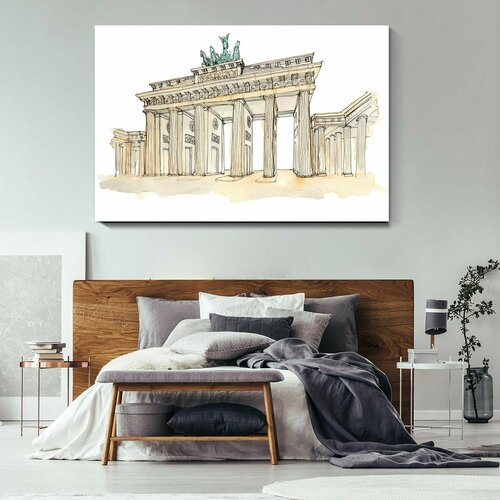 Картина на стекле - "Бранденбургские ворота акварель" размер 50-75 см