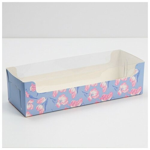 Коробка для кондитерских изделий с PVC крышкой «Нежность», 30 х 8 х 11 см