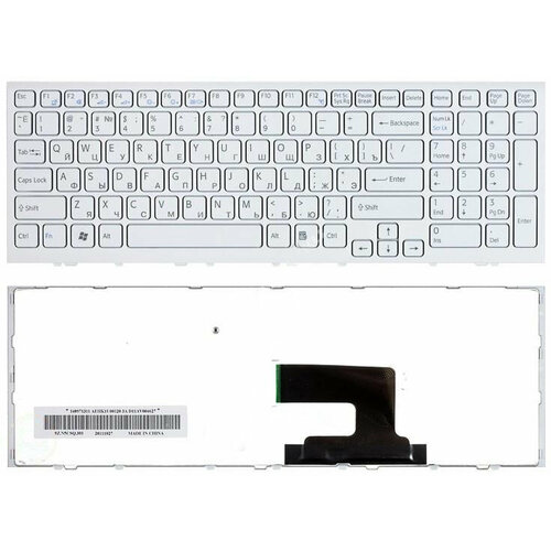 Клавиатура для Sony Vaio VPC-EH3V8E/B белая с рамкой