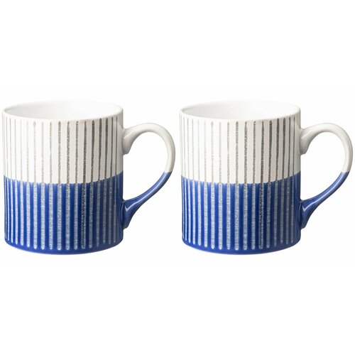 Набор кружек 2 шт для чая и кофе 530 мл керамика Bronco Country / чашки керамические белые на 2 персоны подарочные