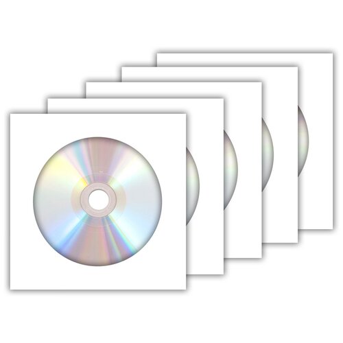 Диск DVD-R Ritek 4,7Gb 16x non-print (без покрытия) в бумажном конверте с окном, 5 шт.