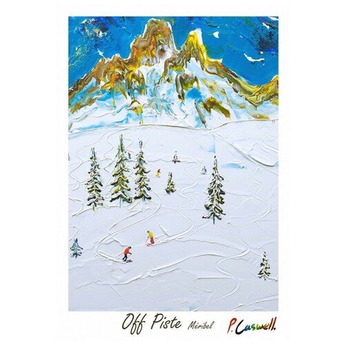 Плакат, постер на бумаге Skiing-Meribel/Горные лыжи-Мерибель. Размер 21 на 30 см