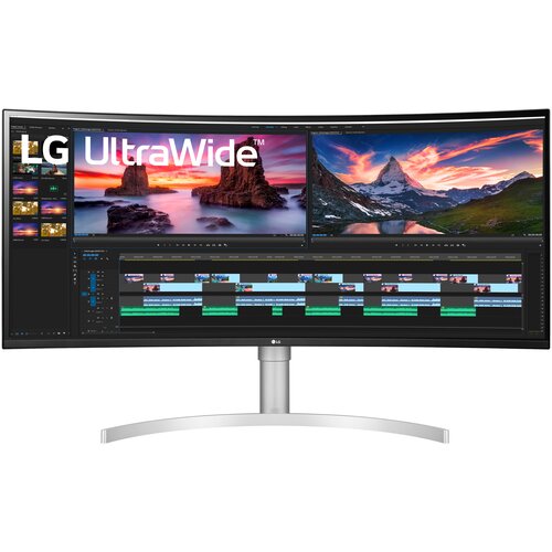 38" Монитор LG 38WN95C, 3840x1600, 144 Гц, IPS, Ростест (EAC), черный/белый/серебристый