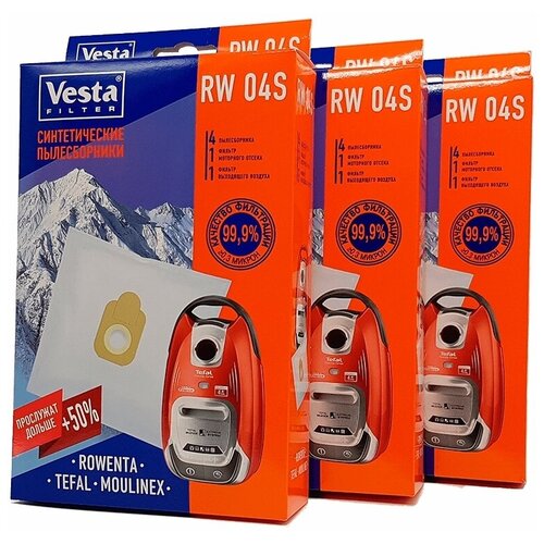 Vesta filter RW 04 S XXl-Pack комплект пылесборников, 12 шт пылесборников + 6 фильтров