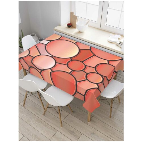 Скатерть прямоугольная JoyArty на кухонный стол "Красочные касания" из оксфорда, 120x145 см