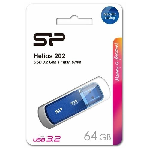USB флешка SILICON POWER 64Gb Helios 202 blue USB 3.2 Gen 1 (USB 3.0)