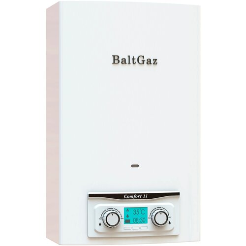 Проточный газовый водонагреватель BaltGaz Comfort 11 природный газ, 2021 г, белый