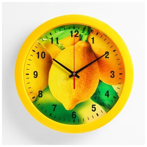 Соломон Часы настенные, d-28 см, кухонные, "Лимоны", бесшумные