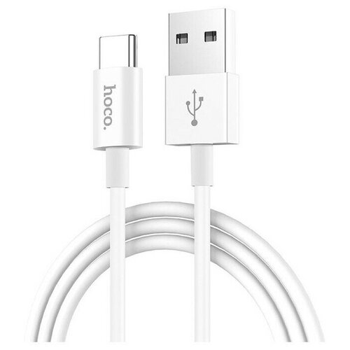 Кабель Hoco X23, Type-C - USB, 3 А, 1 м, TPE оплетка, белый