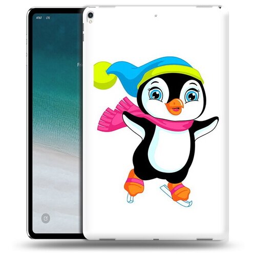Чехол задняя-панель-накладка-бампер MyPads пингвин на коньках для iPad Pro 12.9 (2018) A1895/A1983/A2014 противоударный