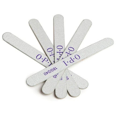 Пилки для ногтей OPI 180/240 овал, 100 шт./ Пилки одноразовые для маникюра и педикюра/ Набор для маникюра