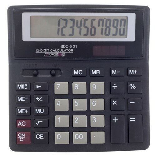--- Калькулятор настольный, 12-разрядный, SDC-821, двойное питание