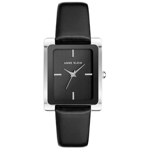 Наручные часы ANNE KLEIN Leather 2707BKBK, черный, серебряный