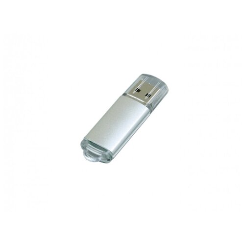 Металлическая флешка с прозрачным колпачком (8 Гб / GB USB 2.0 Серебро/Silver 018 Simple VF- 675)