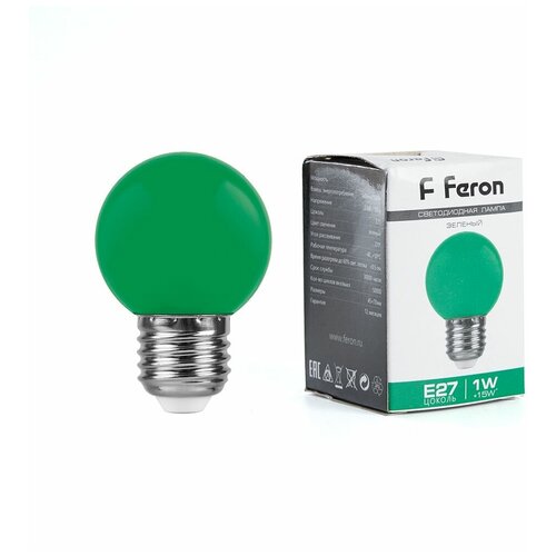 Лампа светодиодная Feron LB-37 25117, E27, G45, 1 Вт, 4000 К