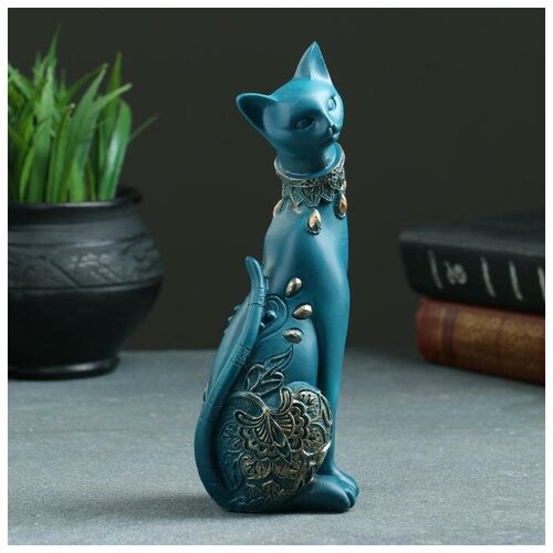 Хорошие сувениры Фигура "Кошка" синяя, 20х8см