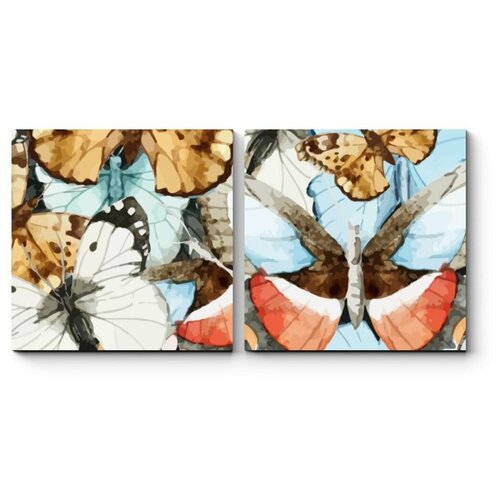 Модульная картина Удивительные и яркие бабочки 50x25