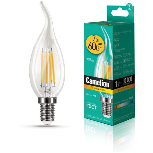 Светодиодная лампа Camelion LED7-CW35-FL/830/E14