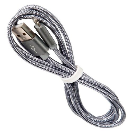 Кабель USB HOCO X2 knitted для Lightning, 2.4 A, длина 1.0 м, серый