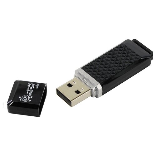 Память Smart Buy "Quartz" 16GB, USB 2.0 Flash Drive, черный - 3 шт.