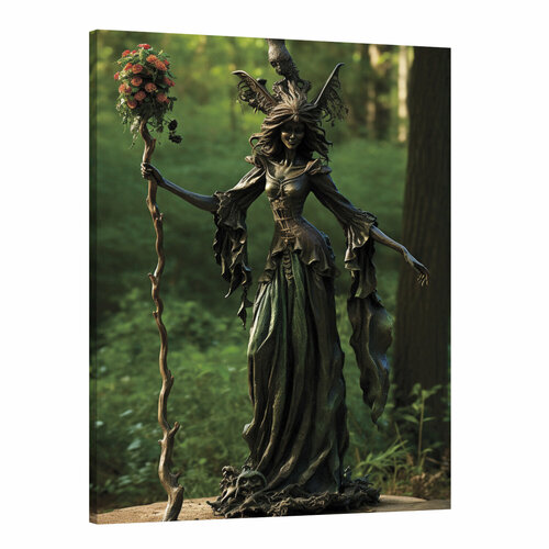 Интерьерная картина 50х70 "Ведьма с волшебной палочкой"