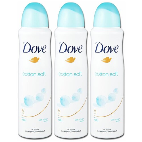 Дезодорант женский Dove "Cotton soft", 150 мл, 150 мл, 3 шт.