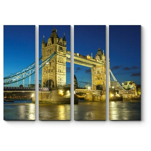 Модульная картина Мост через ночь, Лондон 70x53