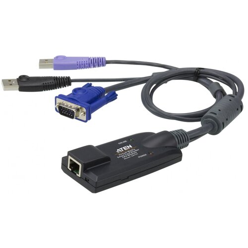 Модуль удлинителя, SVGA+KBD+MOUSE USB 2.0+AUDIO, 50 метр, для подкл. комплекта перключат. KN2124v/KN2140v/KN4124v/KN4140v, макс. разреш. 1920х1200, RJ45+HD-DB15+USB A-тип+2xMINI JACK, Female+4xMale, без Б. П,(Virtual Media DDC2B) ATEN KA7177