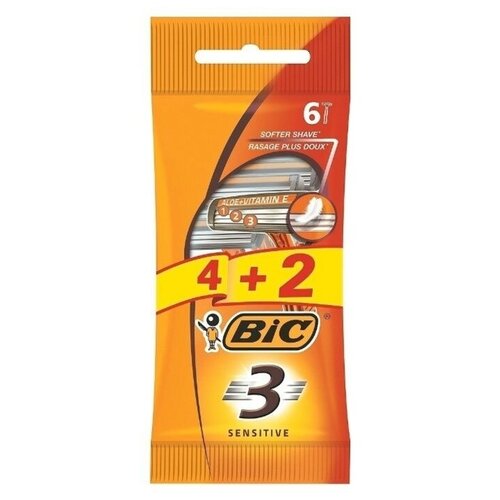 Станок для бритья BIC 3 Sensetive, 4 шт.