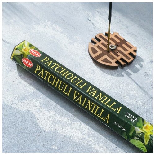 Благовония HEM "Patchouli Vanilla Hexa Пачули Ваниль", 20 палочек в упаковке, шестигранник
