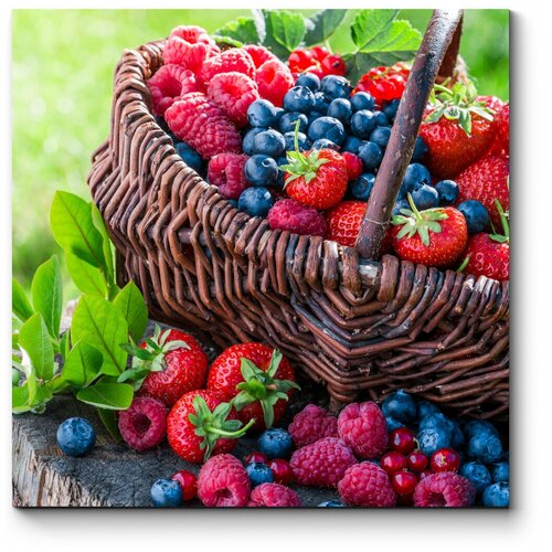Модульная картина Корзинка с ягодами 20x20