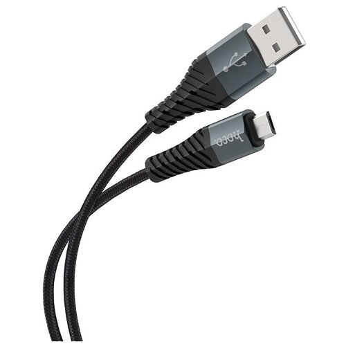 Кабель HOCO X38 Cool, USB - Micro USB, 2.4A, 1 м, черный