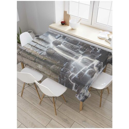 Скатерть прямоугольная JoyArty на кухонный стол "Водопадное искусство" из оксфорда, 180x145 см